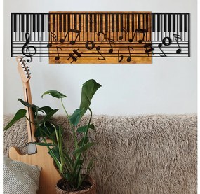 Asir | Nástěnná dekorace 100x30 cm klavír dřevo/kov | AS1709