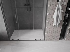 Mexen Velar Duo, posuvné sprchové dveře do otvoru 150 cm, 8mm čiré sklo, broušený grafit, 871-150-000-02-95