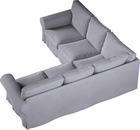 Potah na pohovku IKEA  Ektorp rohová barva šedá látka lesklé, sametová