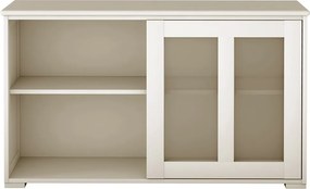 Costway Příborník s posuvnými dvířky 106,5 cm, krémově bílý