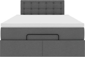 Osmanský postel s matrací tmavě šedá 120x200 cm textil 3311616