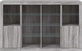 Příborníky s LED osvětlením 3 ks šedé sonoma kompozitní dřevo 3209140