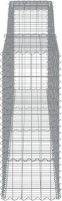 Klenuté gabionové koše 7 ks 400x50x120/140cm pozinkované železo 3147014