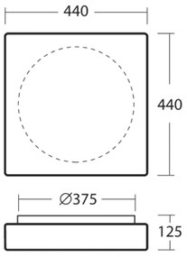 Osmont 43070 Lina 7, stropní svítidlo, 3x60W E27, opálové sklo, 44x44cm, IP43