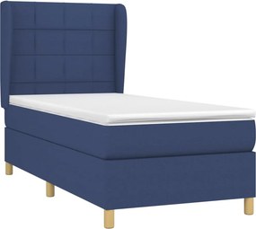 Box spring postel s matrací modrá 100 x 200 cm textil 3128507
