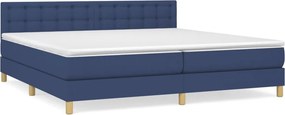 Box spring postel s matrací modrá 200x200 cm textil 3140967