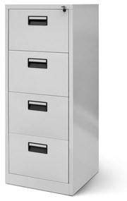 JAN NOWAK Plechová kartotéka model SARA 460x1320x620, šedá, 4 zásuvky