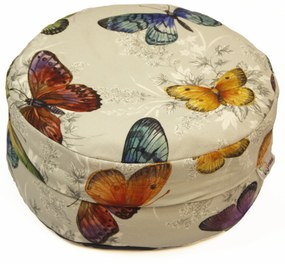 S radostí - vlastní výroba Meditační sedák Motýli Velikost: ∅35 x v18 cm