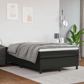 Box spring postel s matrací černá 120 x 200 cm umělá kůže