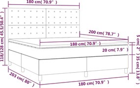 Box spring postel s matrací tmavě zelená 180x200 cm samet 3143280
