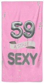 Osuška Stále sexy – růžová (věk: 59, Velikost osušky: 70x140cm)