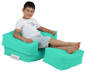 Atelier del Sofa Zahradní sedací vak Kids Single Seat Pouffe - Turquoise, Tyrkysová