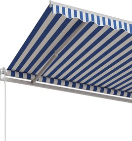 Automatická zatahovací markýza 400 x 350 cm modrobílá 3068986