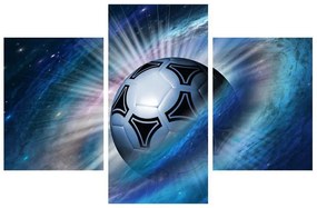 Obraz fotbalového míče ve vesmíru (90x60 cm)
