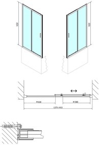 Polysan DEEP sprchové dveře 1400x1650mm, čiré sklo, MD1416