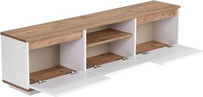 Bílý/v přírodní barvě TV stolek v dekoru borovice 160x42x30 cm Sentinel – Kalune Design