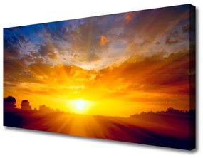 Obraz na plátně Slunce Nebe Krajina 120x60 cm