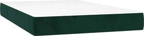 Box spring postel s matrací a LED tmavě zelená 120x200 cm samet 3136236