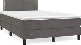 Box spring postel s matrací a LED tmavě šedá 120 x 190 cm samet 3270148