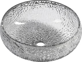 Sapho Sapho, GAVIOTA gravírované skleněné umyvadlo na desku Ø 42 cm, černá, TY306