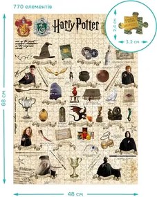 DODO Puzzle Harry Potter: Manuál pro kouzelníky / 770 dílků / 48 x 68
