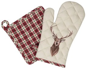 Bavlněná chňapka s jeleny Cosy Lodge – 18x30 cm