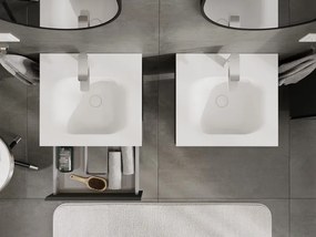 Mexen Orio, koupelnová skříňka 50 cm s umyvadlem Vela, 1 zásuvka, grafitová matná/bílá matná, 91A10-05023-1-BF66-W23M01