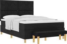 Postel s boxspringem s polštářem Černá 200 x 140 cm textil 3344382