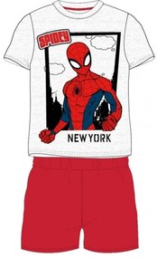 E plus M - Chlapecké / dětské letní pyžamo  kraťasy + tričko s krátkým rukávem Spiderman Marvel New York - červené 98