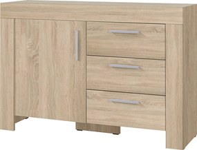 CEZAR s | komoda 11 se zásuvkami a policí | 120 cm | sonoma