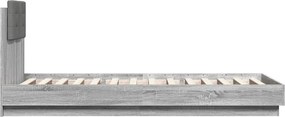 Rám postele s čelem a LED osvětlením šedý sonoma 90 x 200 cm 3210036
