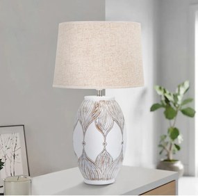 Béžová stolní lampa s textilním stínidlem (výška 67 cm) Atene – Mauro Ferretti