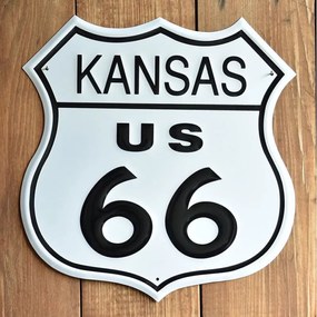 Plechová cedule Route 66 Kansas Shield 30cm x 30cm