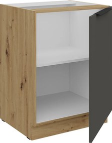 ARIA pa | dolní skříňka 60 D 1F policová | 60 cm | ANTI FINGERPRINT povrch | artisan/šedá grafit