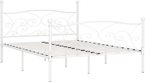 Rám postele s laťkovým roštem bílý kov 180 x 200 cm 284452