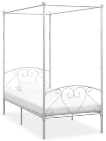 Rám postele s nebesy bílý kovový 90 x 200 cm