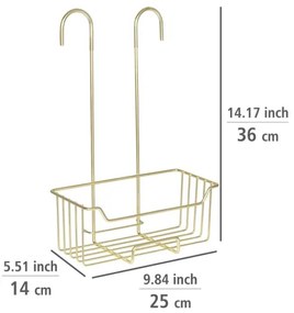WENKO 25937100 - Sprchový koš MILO 25x36 cm nerez/zlatá/čirá