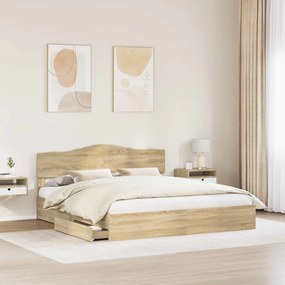 Postel s úložným prostorem se zásuvkou Sonoma dub 180 x 200 cm 3413070