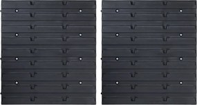 32dílný set skladovacích zásobníků nástěnné panely červenočerný 146281