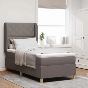 Postel s boxspringem s čelo Taupe 200 x 100 cm textil 3340806