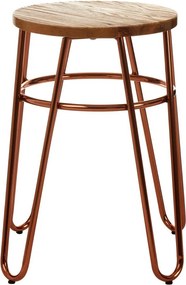 Stolička z jilmového dřeva v přírodní barvě/v růžovo zlaté barvě District – Premier Housewares