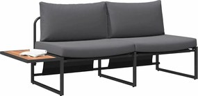 vidaXL Zahradní sofa s polštářem Antracit 200,5 x 70 x 85,5 cm Ocel [42007549]