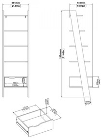 Tvilum Regál Retro 385 bílá/dub sonoma