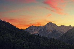 Samolepící fototapeta západ slunce na horách - 375x250 cm