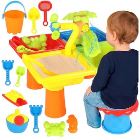 Creative Corner Vodní stůl čtyři díly pískoviště lopatka konev stolička