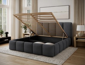 Postel Edvige + Dřevěný rám + Standardní zdvih + kontejner 160x200