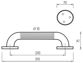 Nimco Madlo plastové 230x35 mm - BM 1035M-05