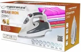 Esperanza EHI009 Chino bílo-šedá / keramická žehlička / 2400 W / 0.3L