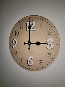 Hodiny - Vyřezávané dřevěné hodiny (lepená čísla)