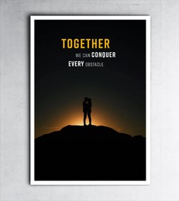 Pixada Achieve Together - motivační obraz Velikost: A3 - 29,7x42 cm, Volba rámu: s bílým rámem